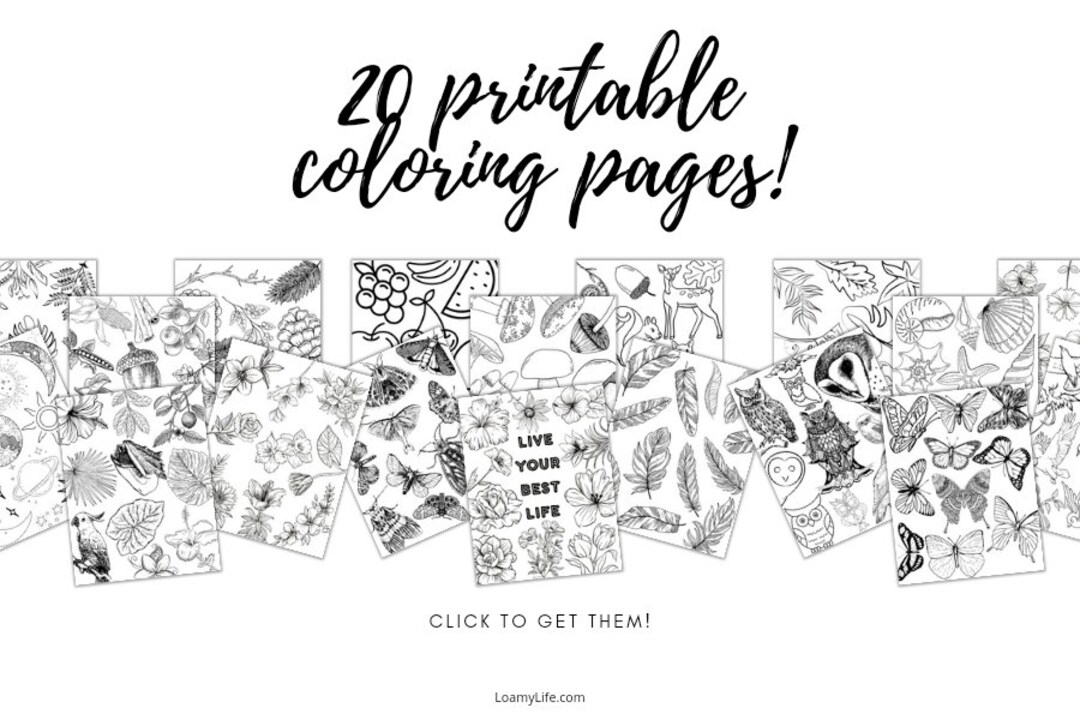 20 Printable Coloring Pages, Colouring Pdf, Digital Download - Etsy