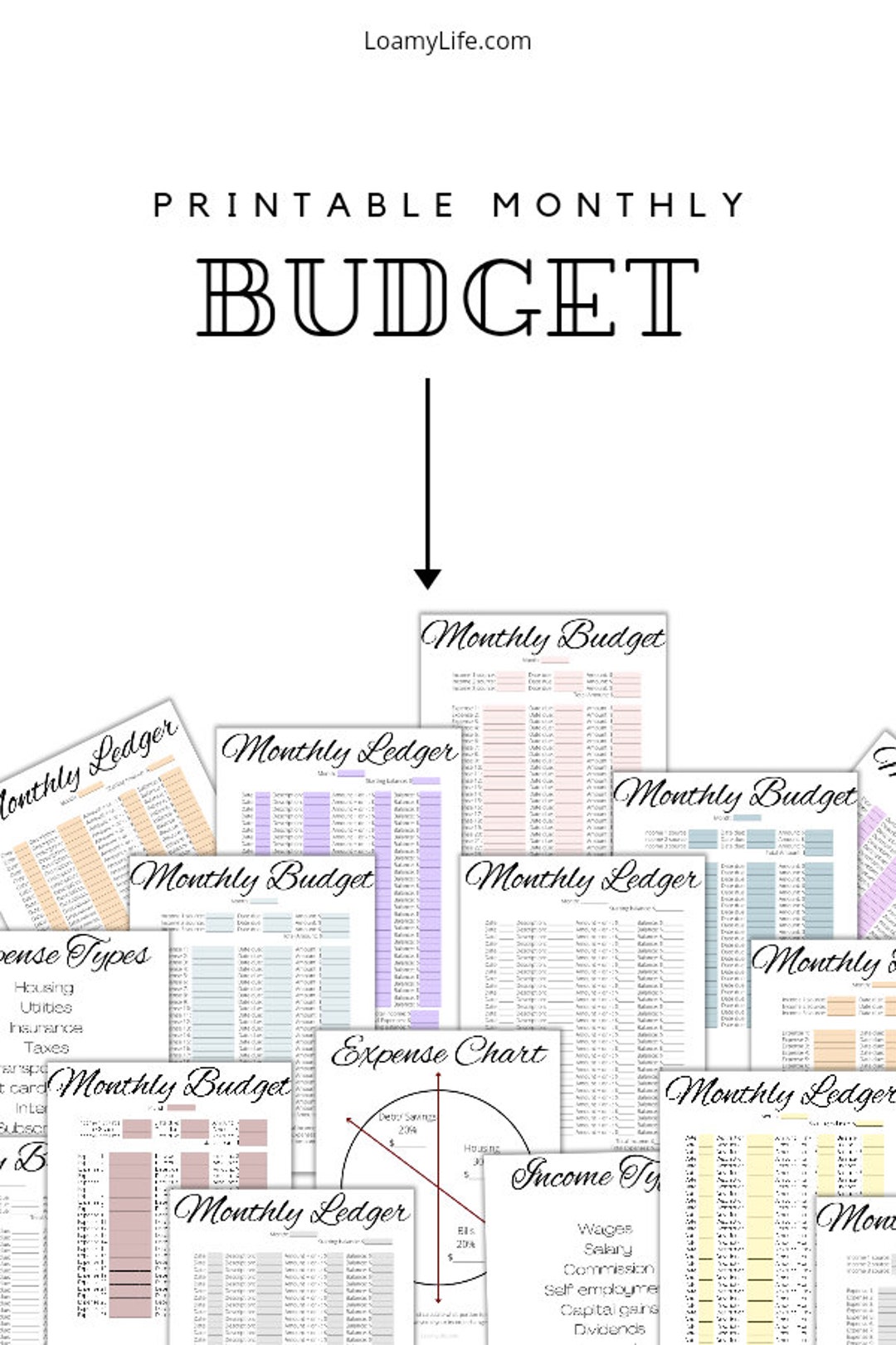 Printable Monthly Budget, Budget Planner, Budget Tracker, Monthly ...