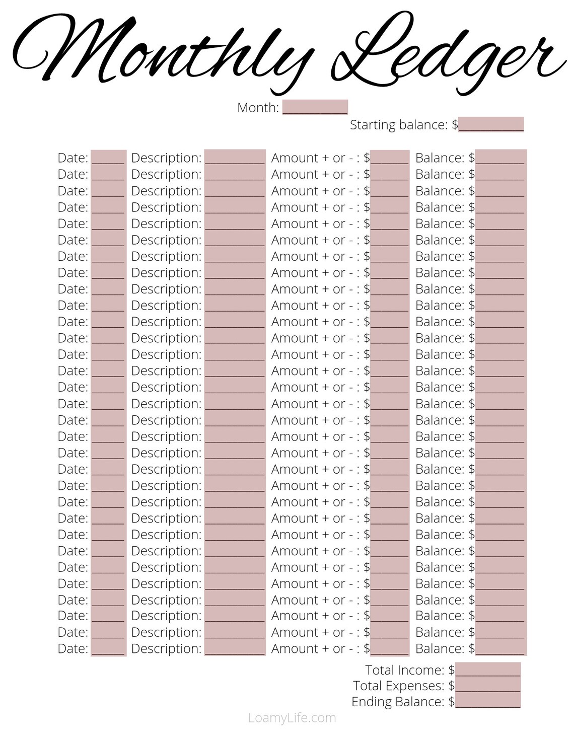 Printable Monthly Budget, Budget Planner, Budget Tracker, Monthly ...