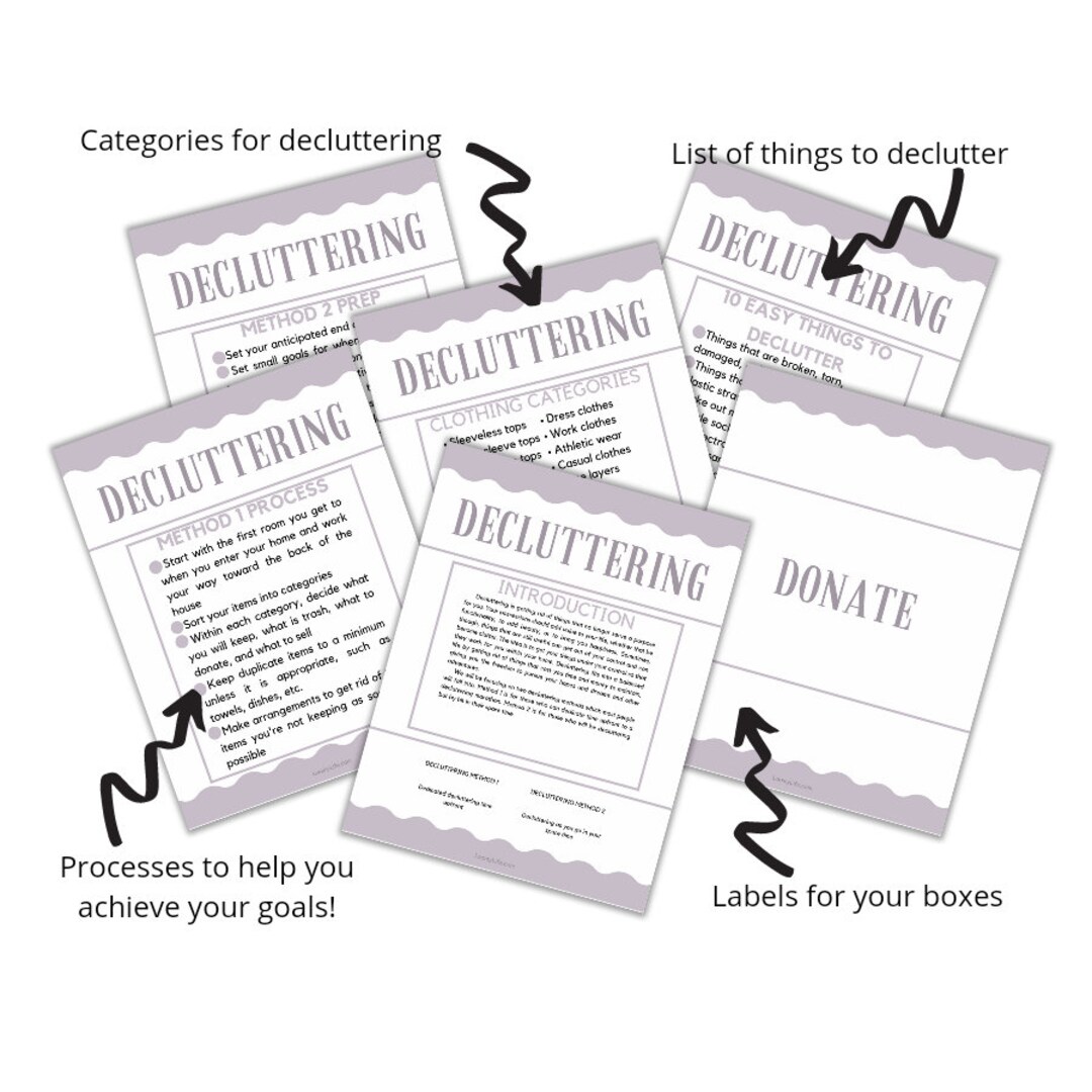 Decluttering Guide, 20 Page Printable, Pdf Format, Digital Download ...