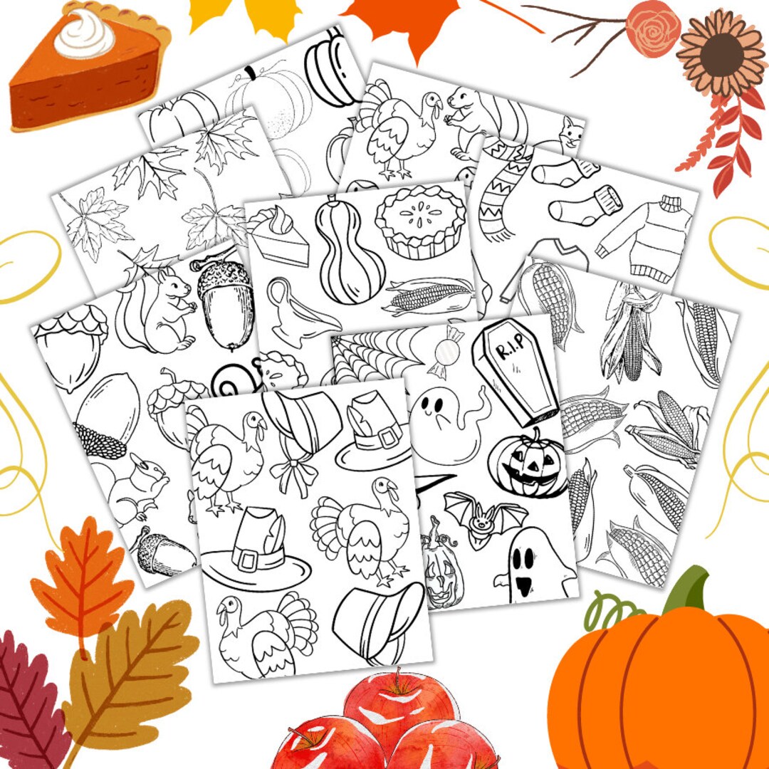 10 Autumn Coloring Pages, Fall Coloring Pages, Colouring Pdf, 10 ...