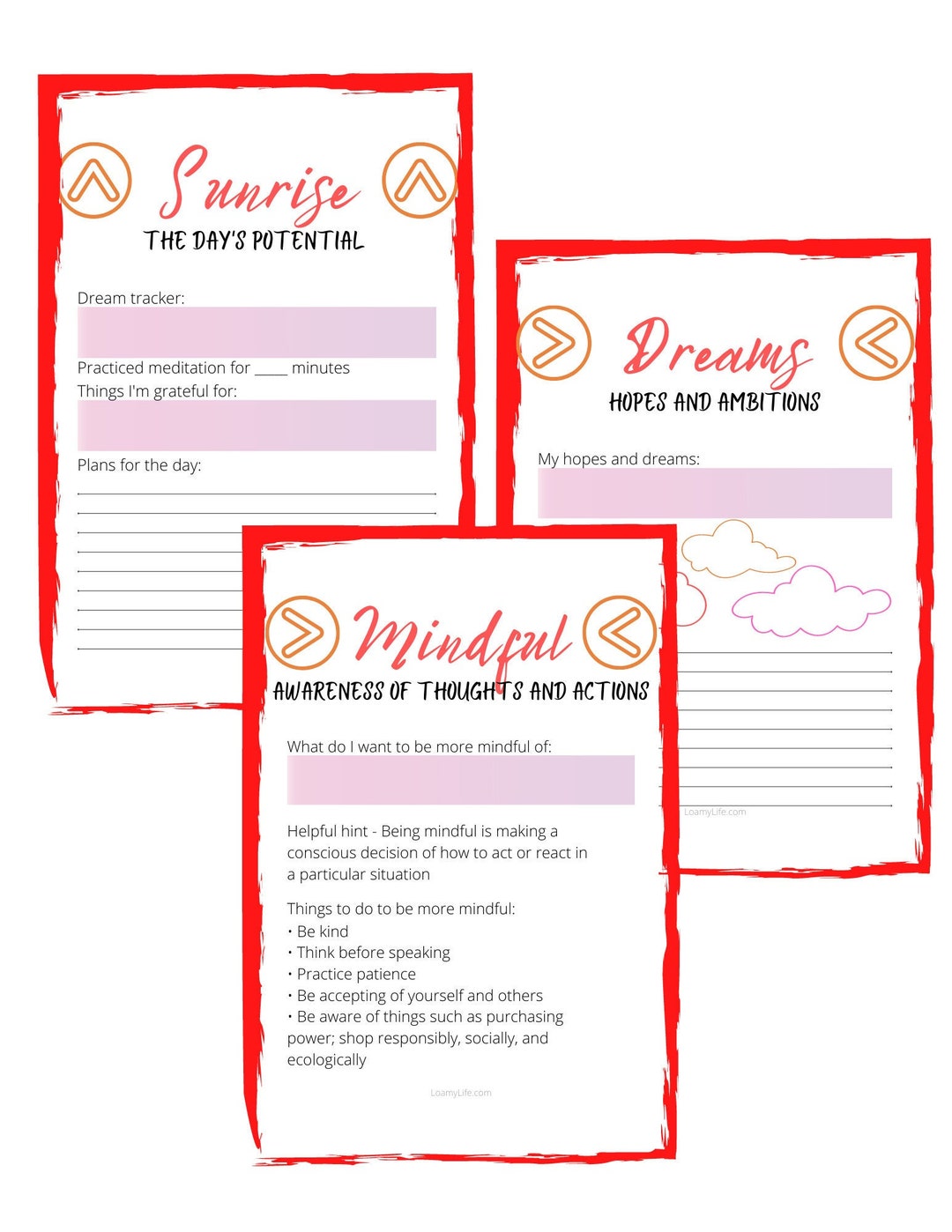 Mindfulness Workbook, 10 Page Printable, Mindfulness Journal ...