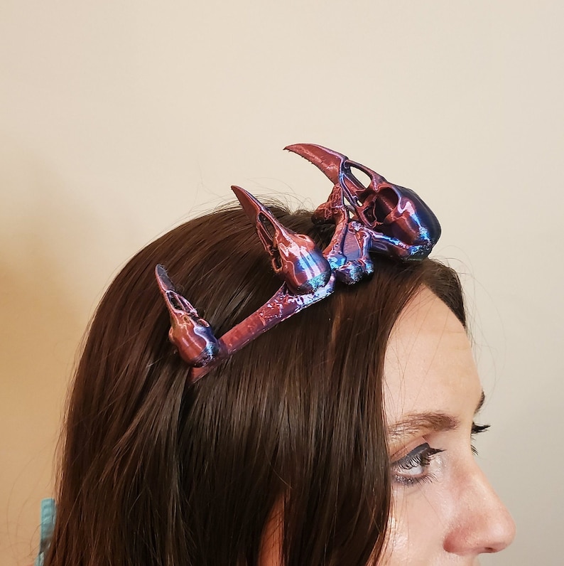 Raven Skull Tiara Headband Bone 3d Printed - Etsy