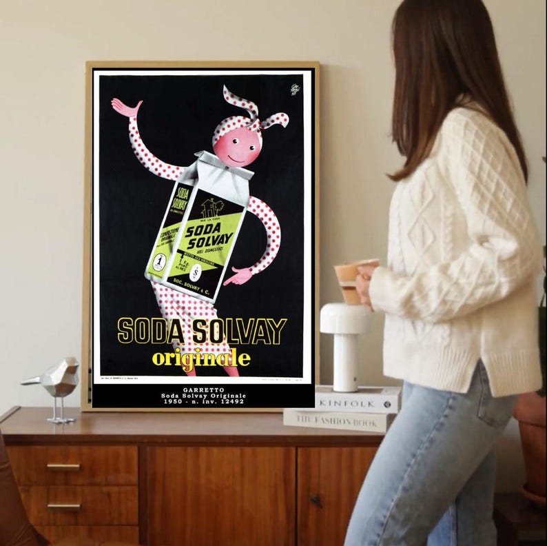 Vintage Soda Solvay Poster Classic French Advertising Print Retro Art ...