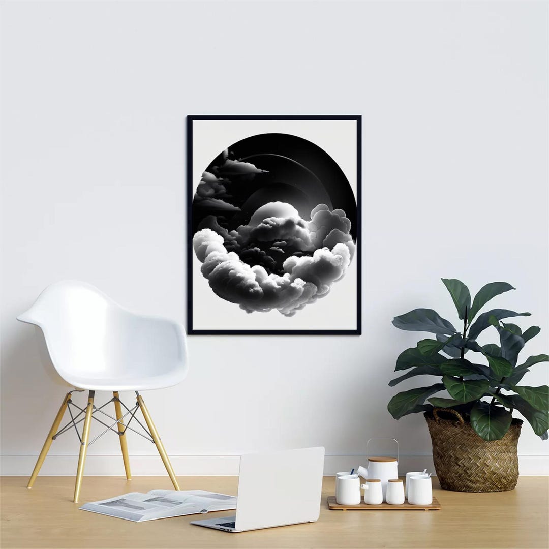 Hydrogen Cloud Noir Comic Space Art Print, Home & Bedroom Decor for ...