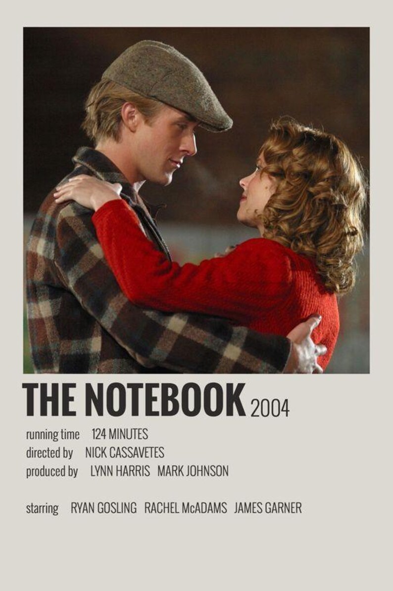 The Notebook Inspired Movie Poster Romantic Film Wall Art Retro Cinema ...