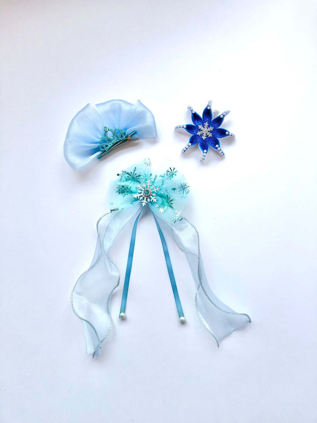 Disney Inspired Frozen Queen Elsa Hair Bow Set I Princess Girl Toddler ...
