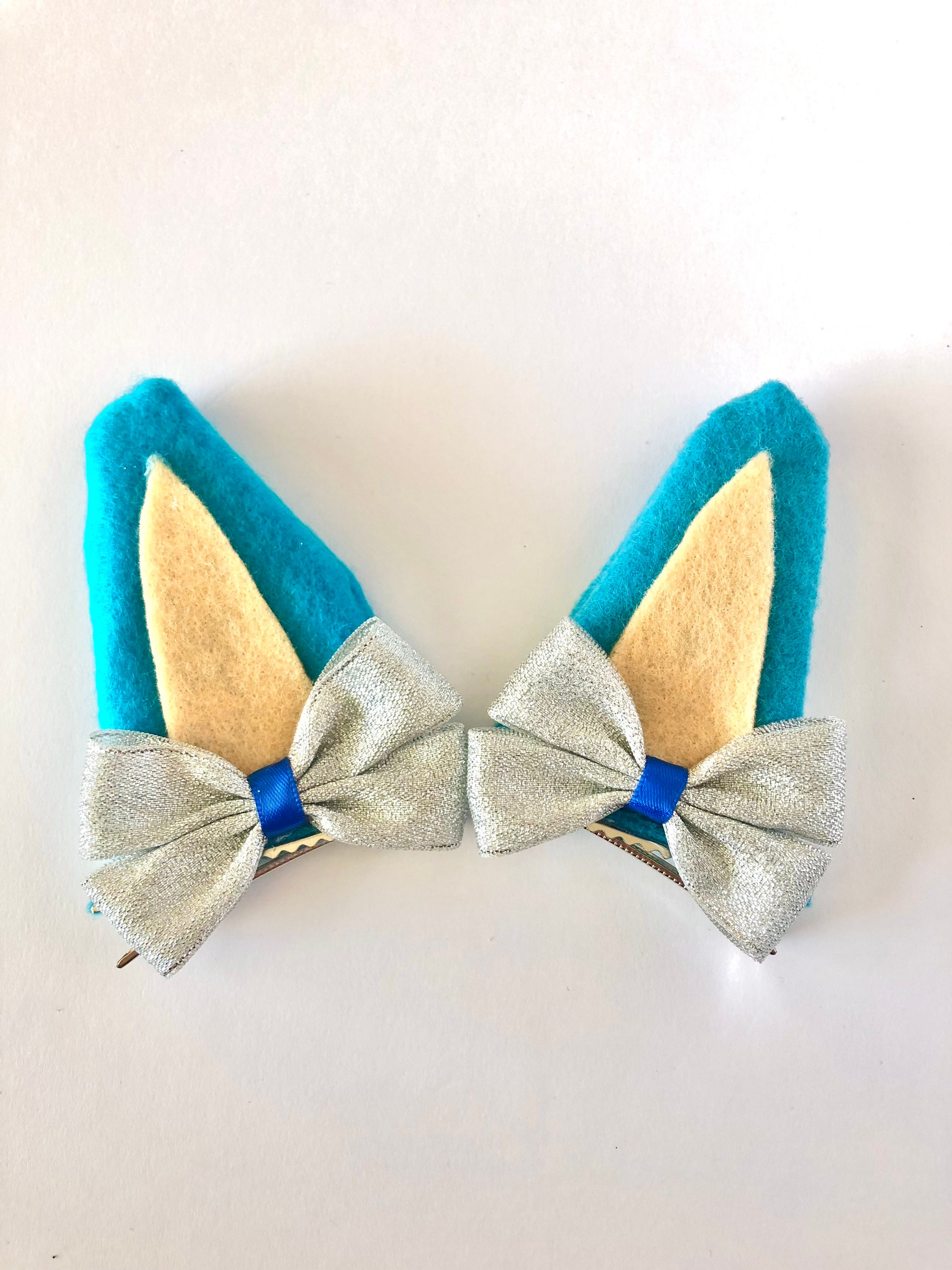 Blue Dog Bluey Hair Clip Set | Blue Dog Ears Pigtail Bow Set | Glitter ...