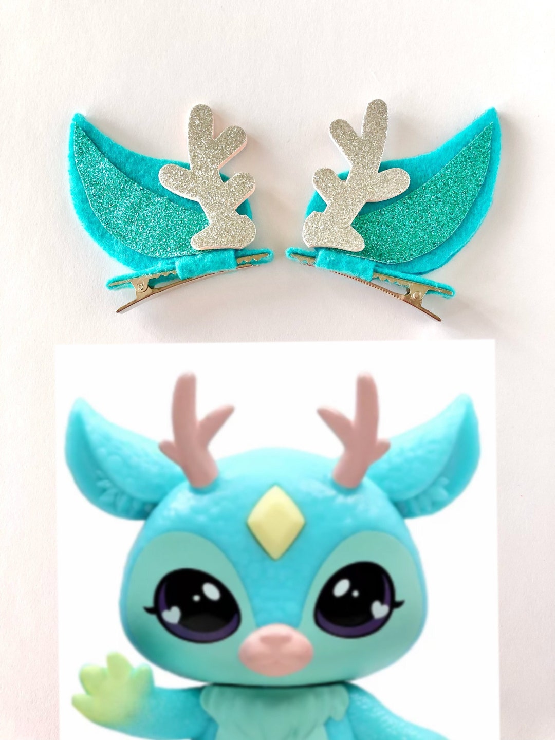 Magic Mix Creatures Hair Clip Set | Magic Mixy Ears Bow Set | Sparkly ...