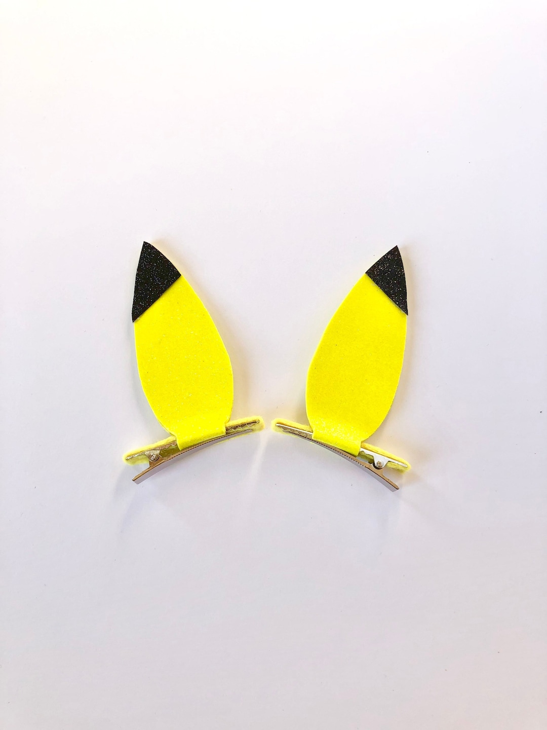 Pokemon Hair Clip Set | Pikachu Ears Hair Bow Set | Glitter Sparkly ...