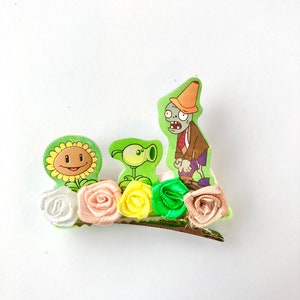 Plants Vs Zombies Hair Clip I Plant and Zombie Hair Bow | Sunflower ...