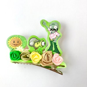 Plants Vs Zombies Hair Clip I Plant and Zombie Hair Bow | Sunflower ...