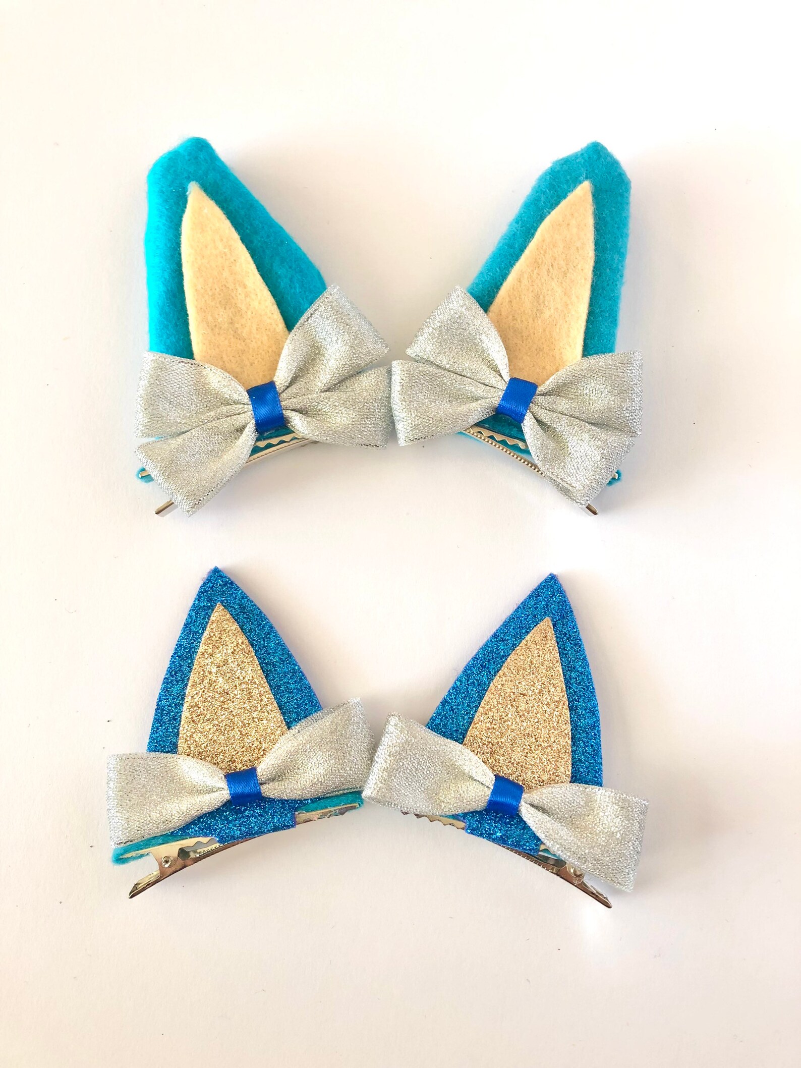 Blue Dog Bluey Hair Clip Set Blue Dog Ears Pigtail Bow Set - Etsy