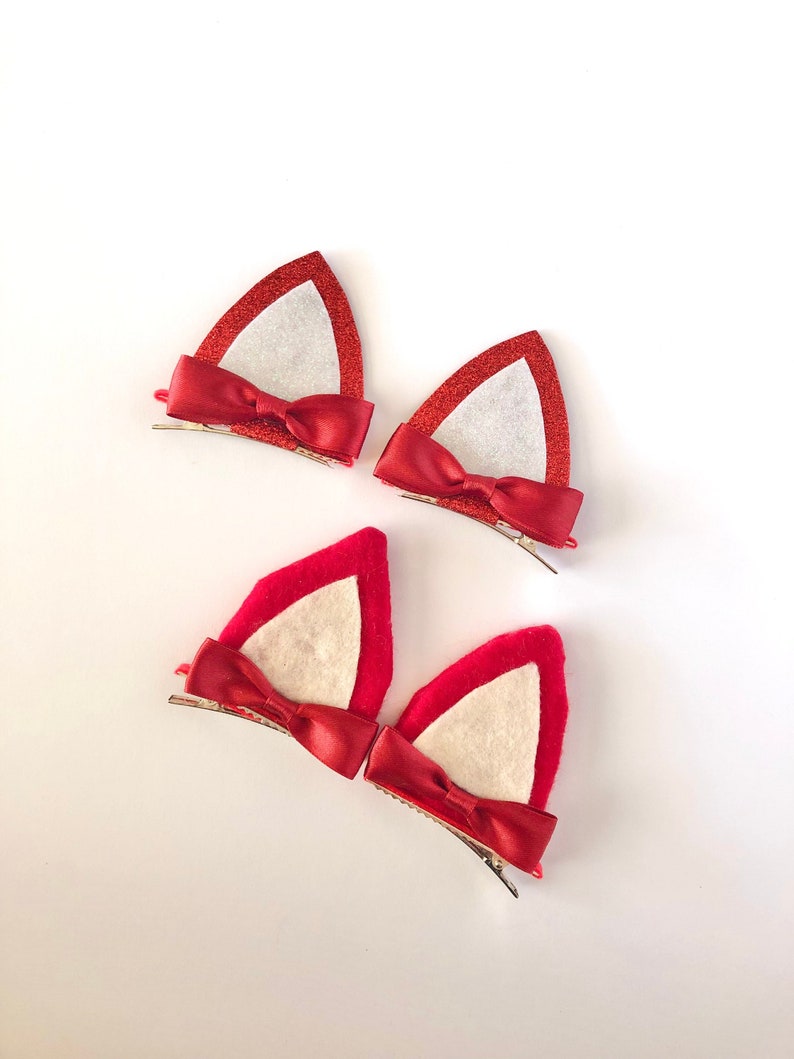 Red Panda Hair Clip Set | Turning Red Red Panda Ears Bow Set | Glitter ...