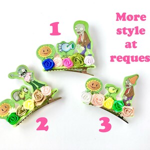 Plants Vs Zombies Hair Clip I Plant and Zombie Hair Bow | Sunflower ...