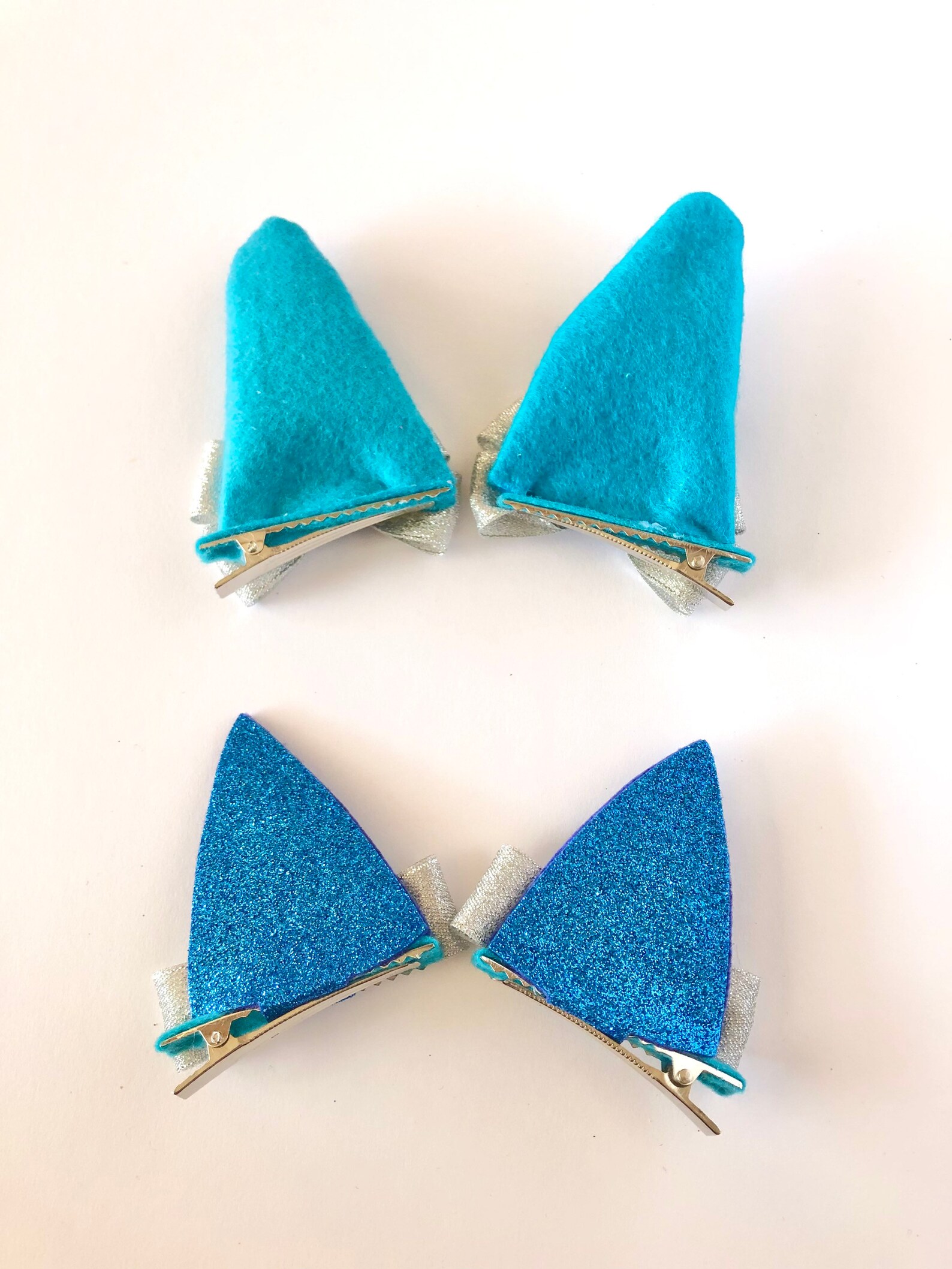 Blue Dog Bluey Hair Clip Set | Blue Dog Ears Pigtail Bow Set | Glitter ...