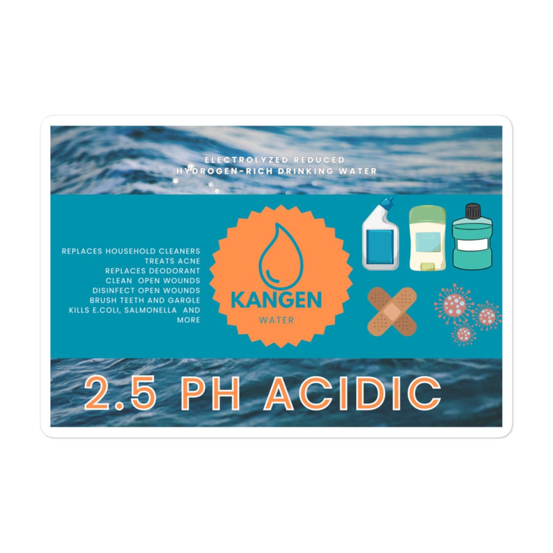 Kangen Water 2.5 Ph Label Sticker, Kangen Water Sticker, Enagic Sticker ...