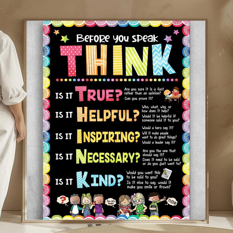 Before You Speak Think Poster - Etsy
