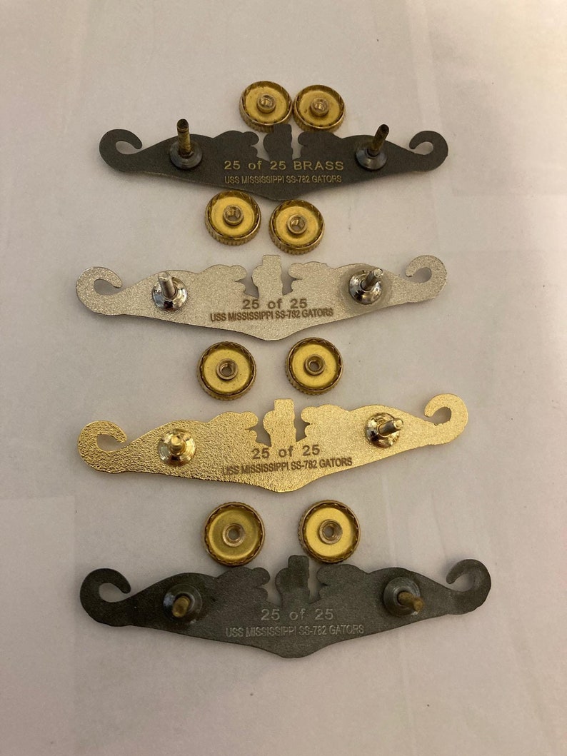 Set of 4 USS Mississippi SSN-782 "gator" Submarine Badges Insignia 2.75 ...