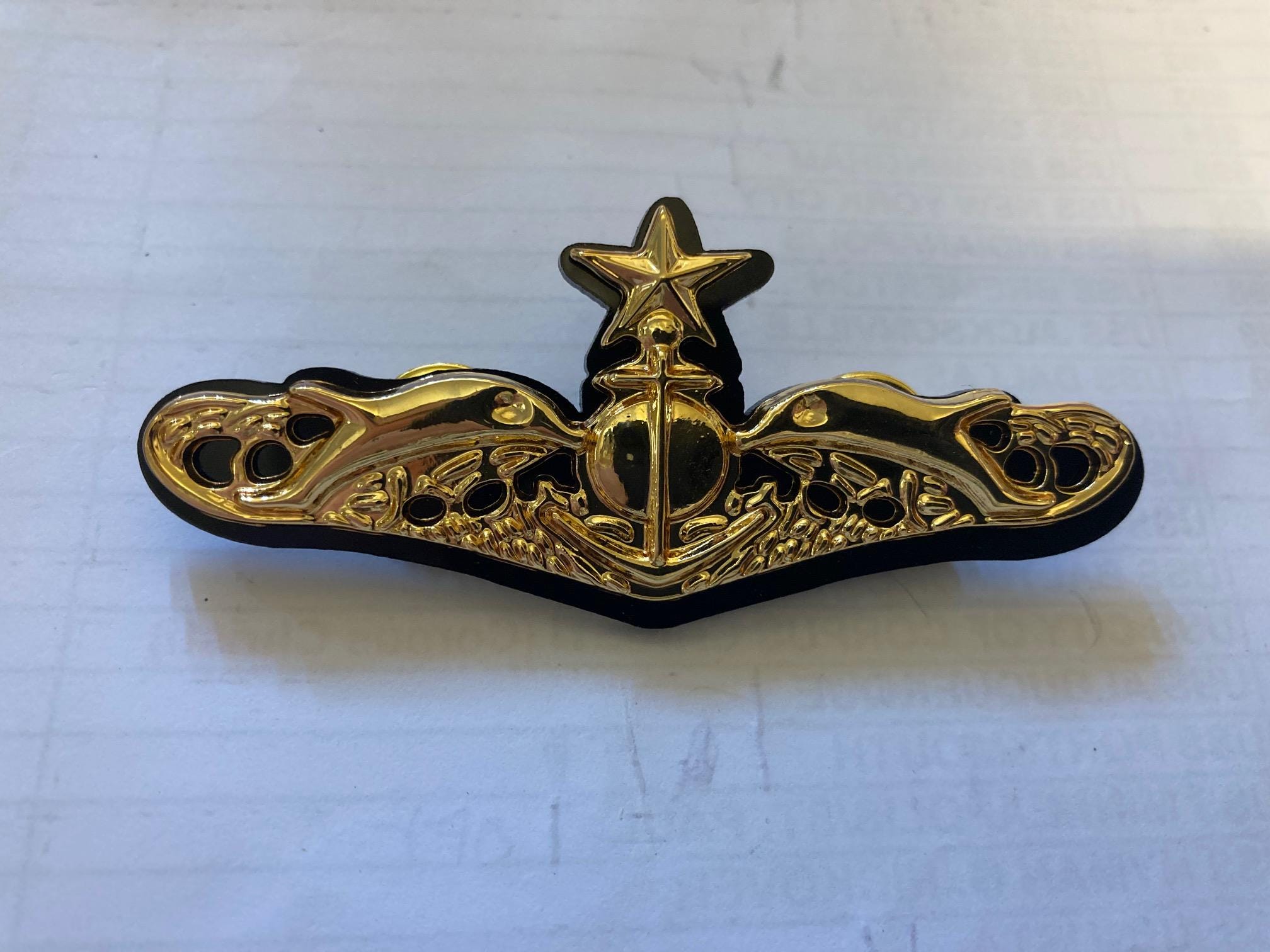 Myanmar Navy Gold Metal Submarine Insignia Badge W/ Black Backing - Etsy