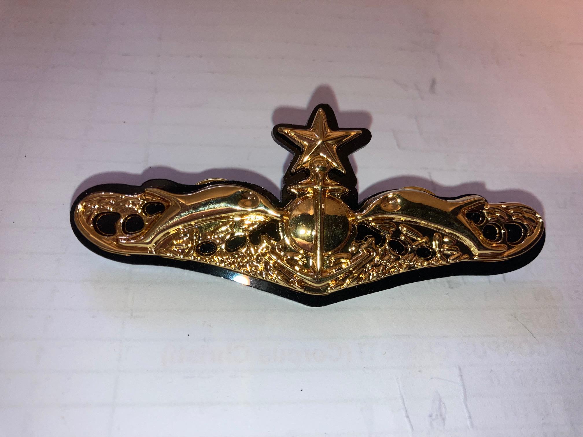 Myanmar Navy Gold Metal Submarine Insignia Badge W/ Black Backing - Etsy