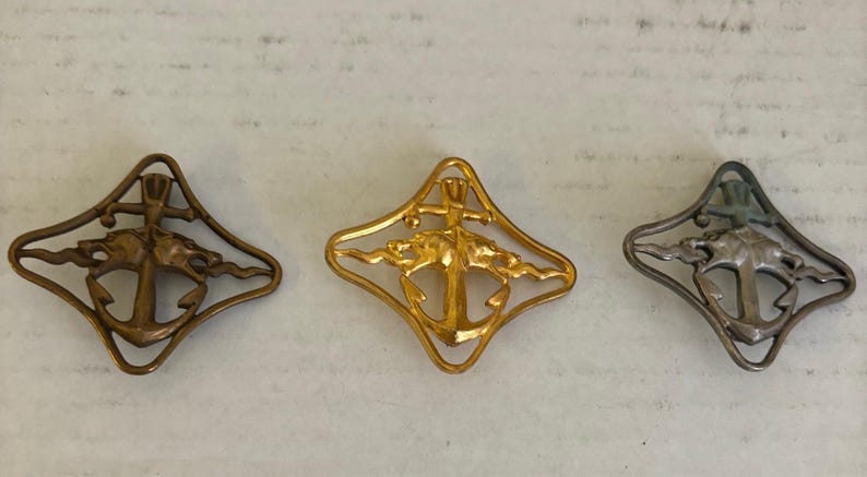 WW II Italy Navy RSA Cruiser Navigation Badge Insignia Set of 3 gold ...