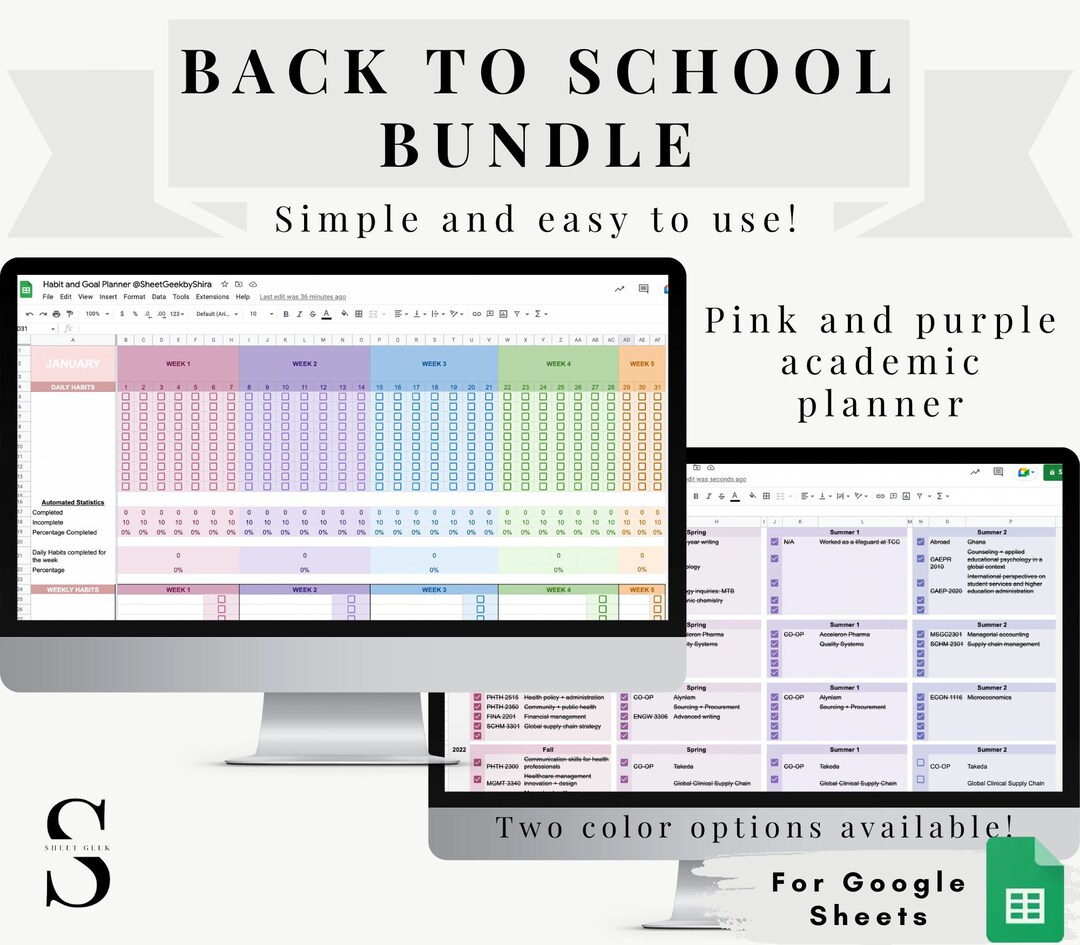 Digital Habit and Goal Planner and Trackeracademic and Course Planner ...