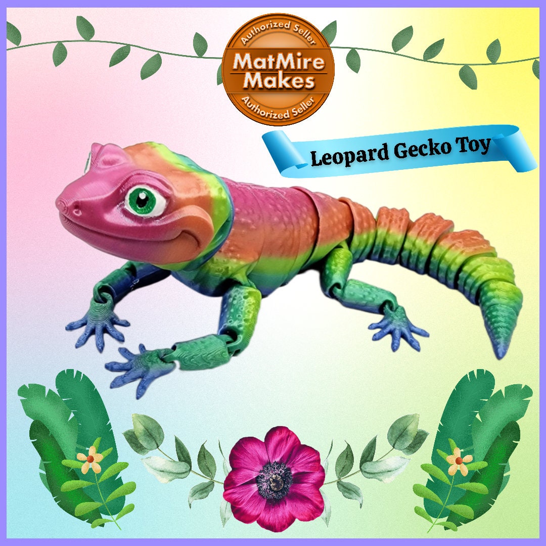 Articulated Leopard Gecko Fidget Toy – Sensory Reptile Lizard for ...