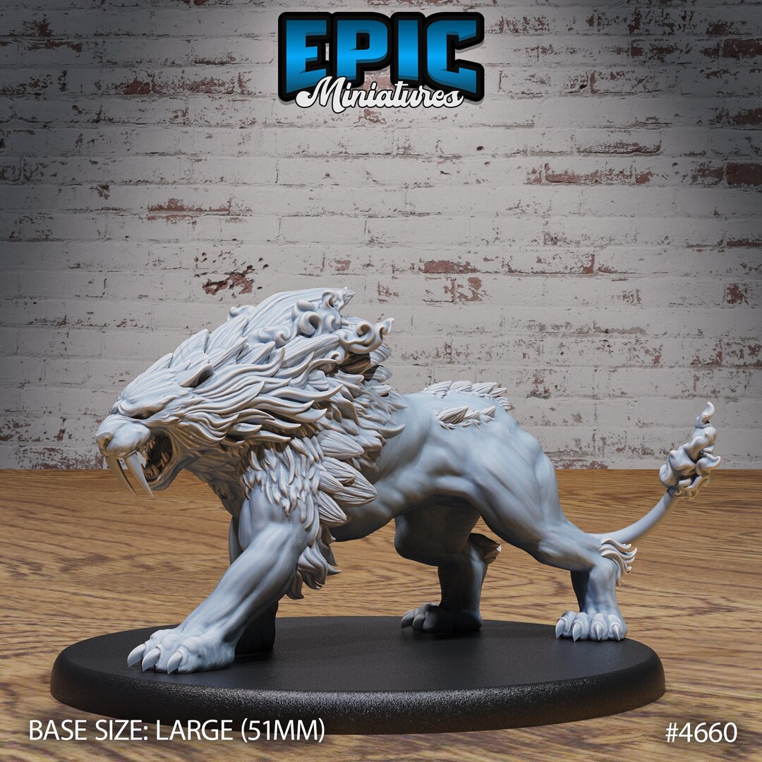 Sabertooth Beast Hyperfine Resin Epic Miniatures TTRPG Dnd Mini D&D ...