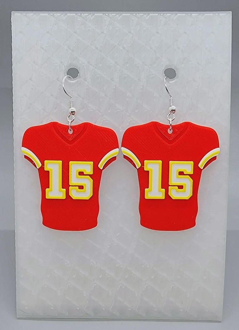 KC Chiefs Themed Custom Numbers Jersey Earrings - Etsy