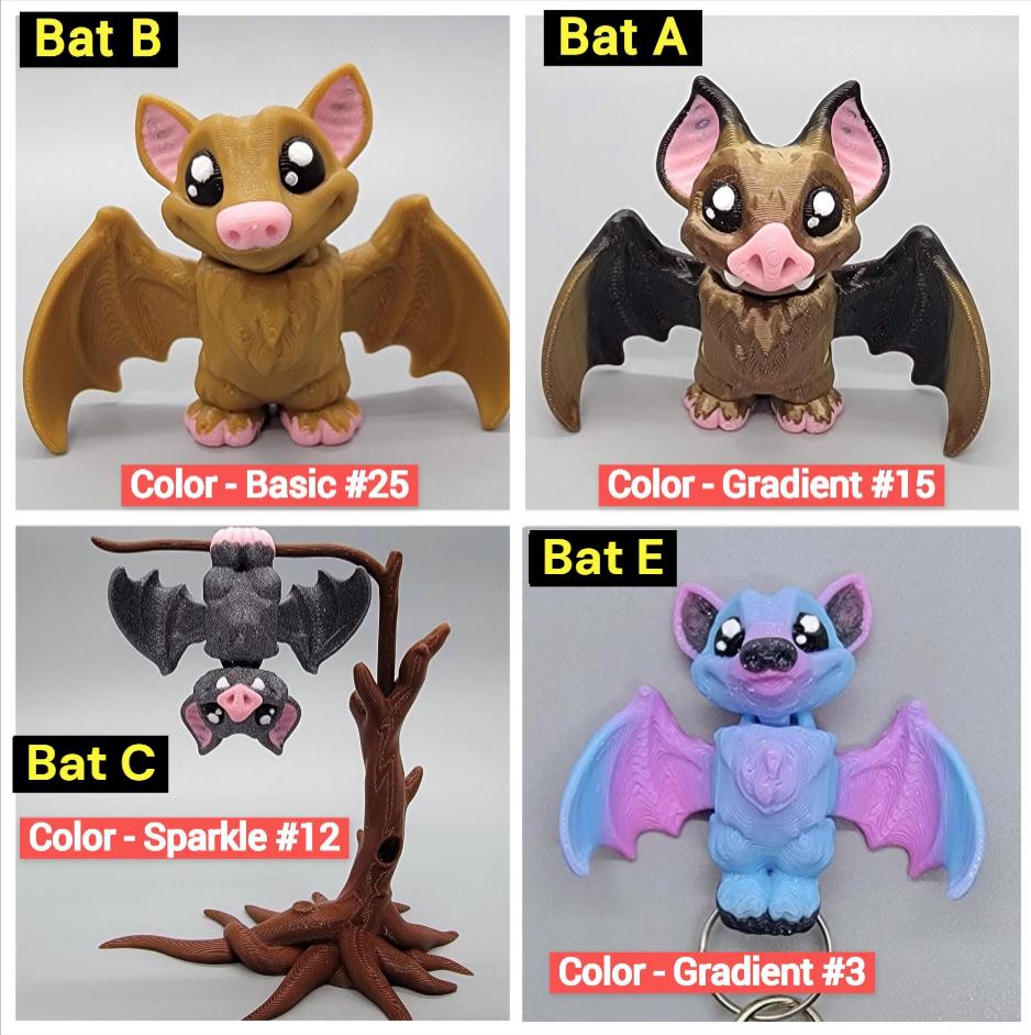 Articulated Mini Bat Toy or Keychain | 3D Printed | Custom | Sensory ...