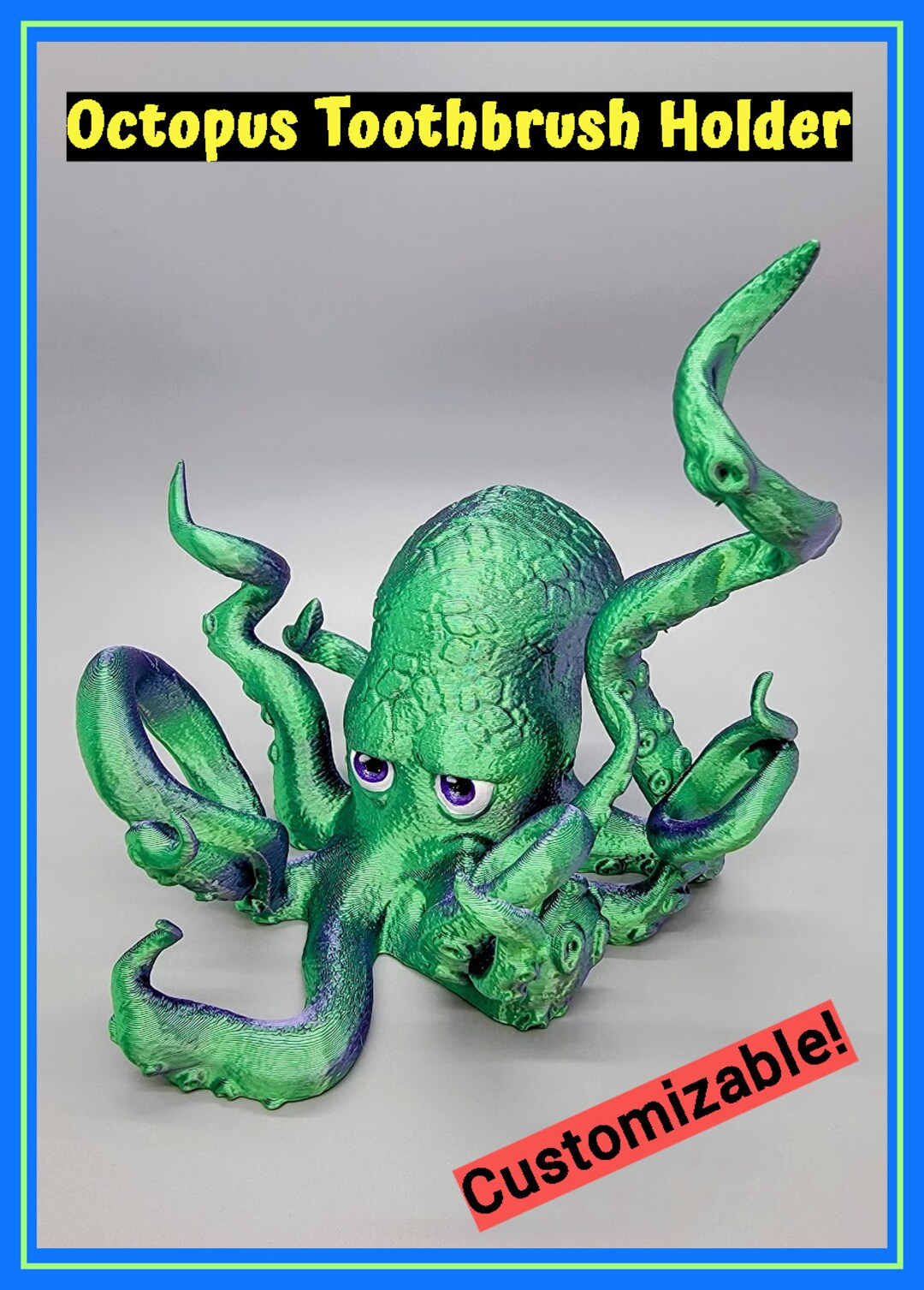 Custom Octopus Toothbrush Holder Ocean Sea Aquatic Desk Accessory ...