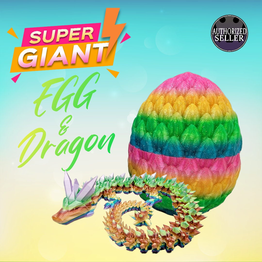 Super Giant Articulated Crystal Dragon and Egg Toy It's Bigger Than the ...