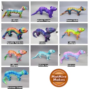 Articulated Baby Ferret Toy Figure, Fidget, 3D Printed, Matmire Makes ...