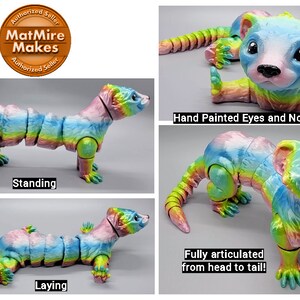 Articulated Baby Ferret Toy Figure, Fidget, 3D Printed, Matmire Makes ...
