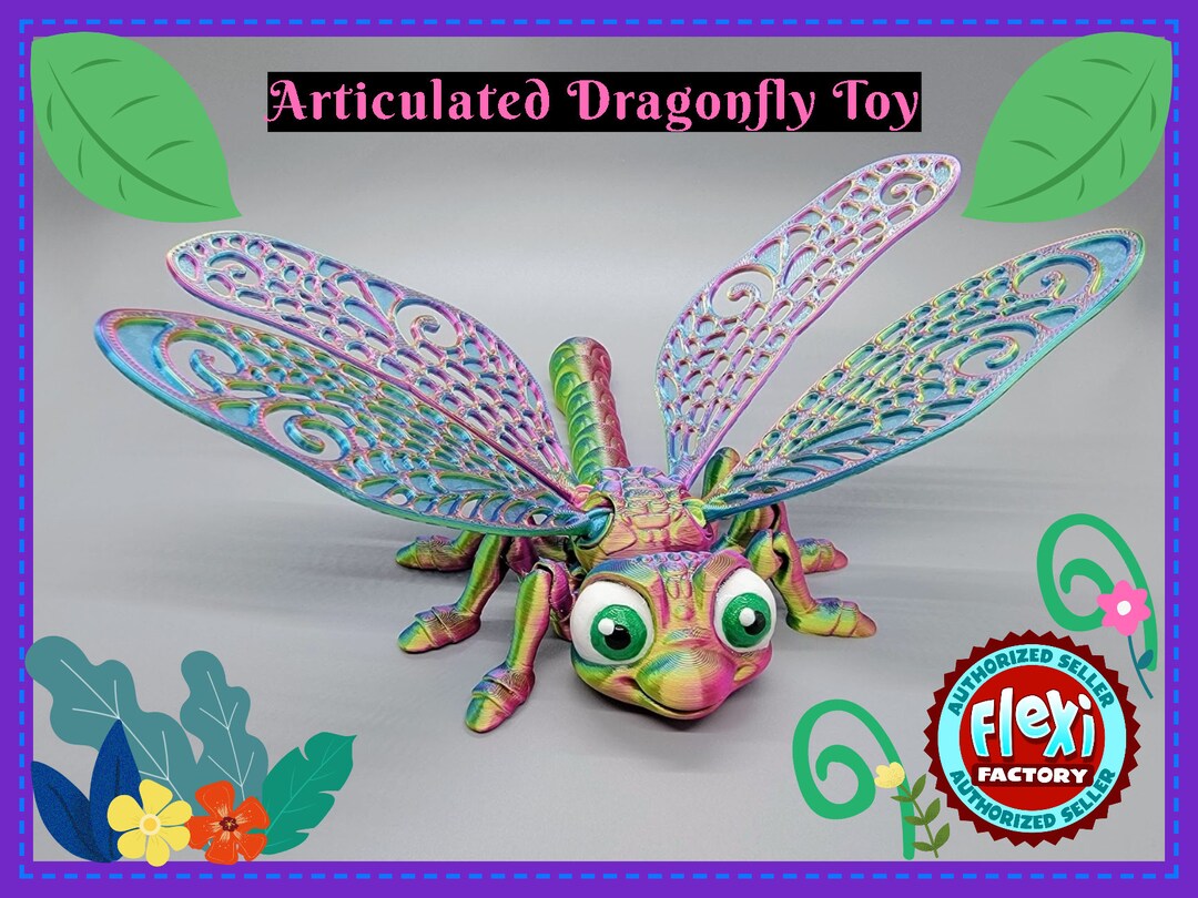 3D Printed Articulated Dragonfly Fidget Toy: STEM Sensory Desk Toy - Etsy
