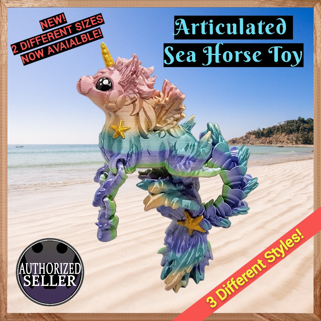 Sea Horse Toy Fun Standing Fidget 2 Sizes From Cinderwing3d, Sensory ...