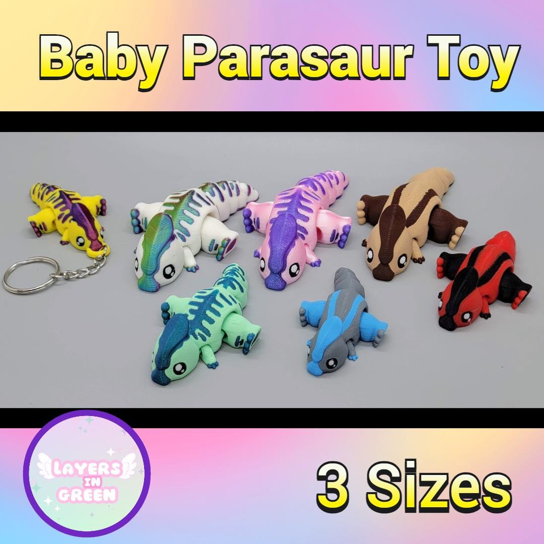 Custom Baby Parasaur Dino Toy or Keychain | Flexi | Fidget | 3D Printed ...