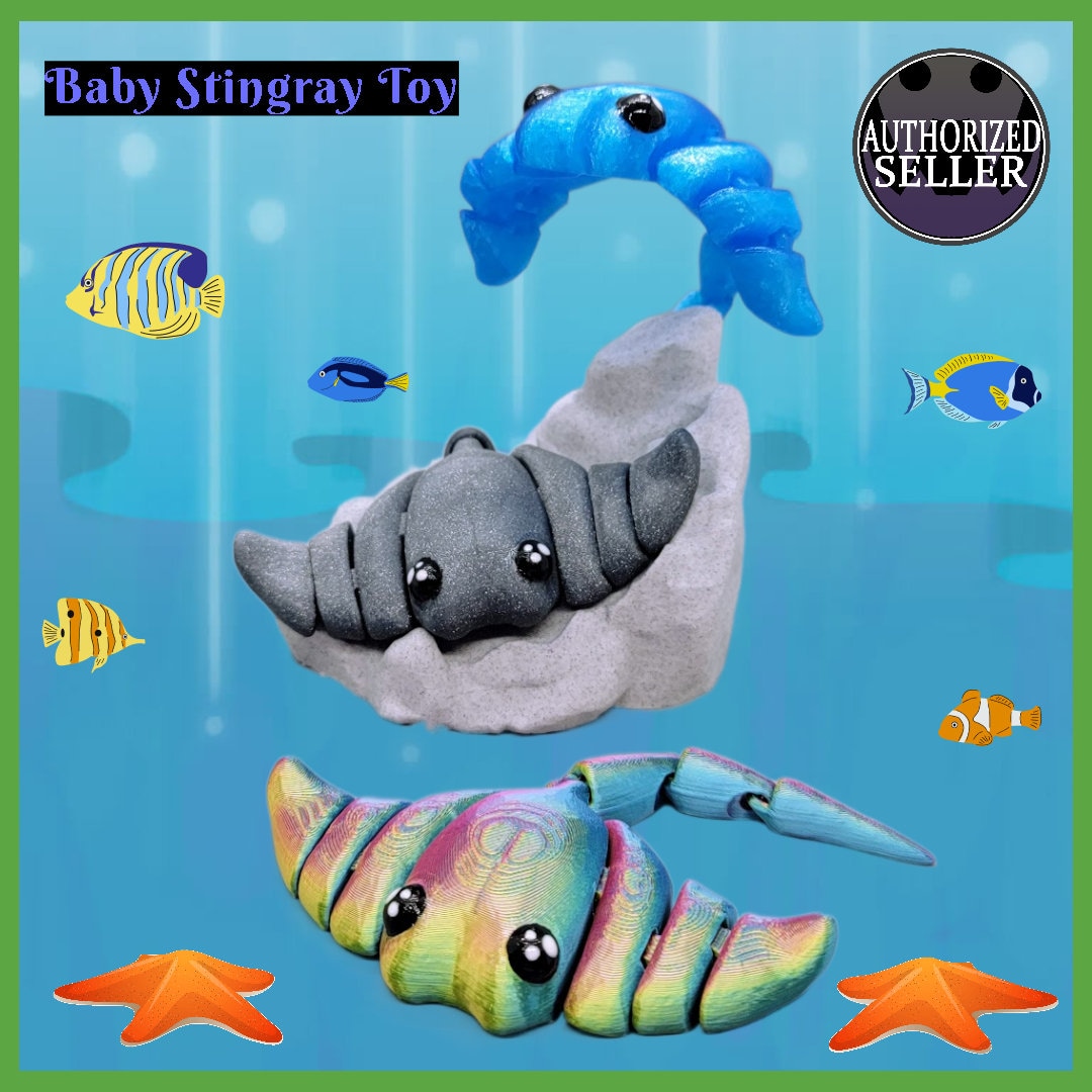 Baby Stingray Toy Flexi Fidget Sensory Ocean Creature Articulated - Etsy