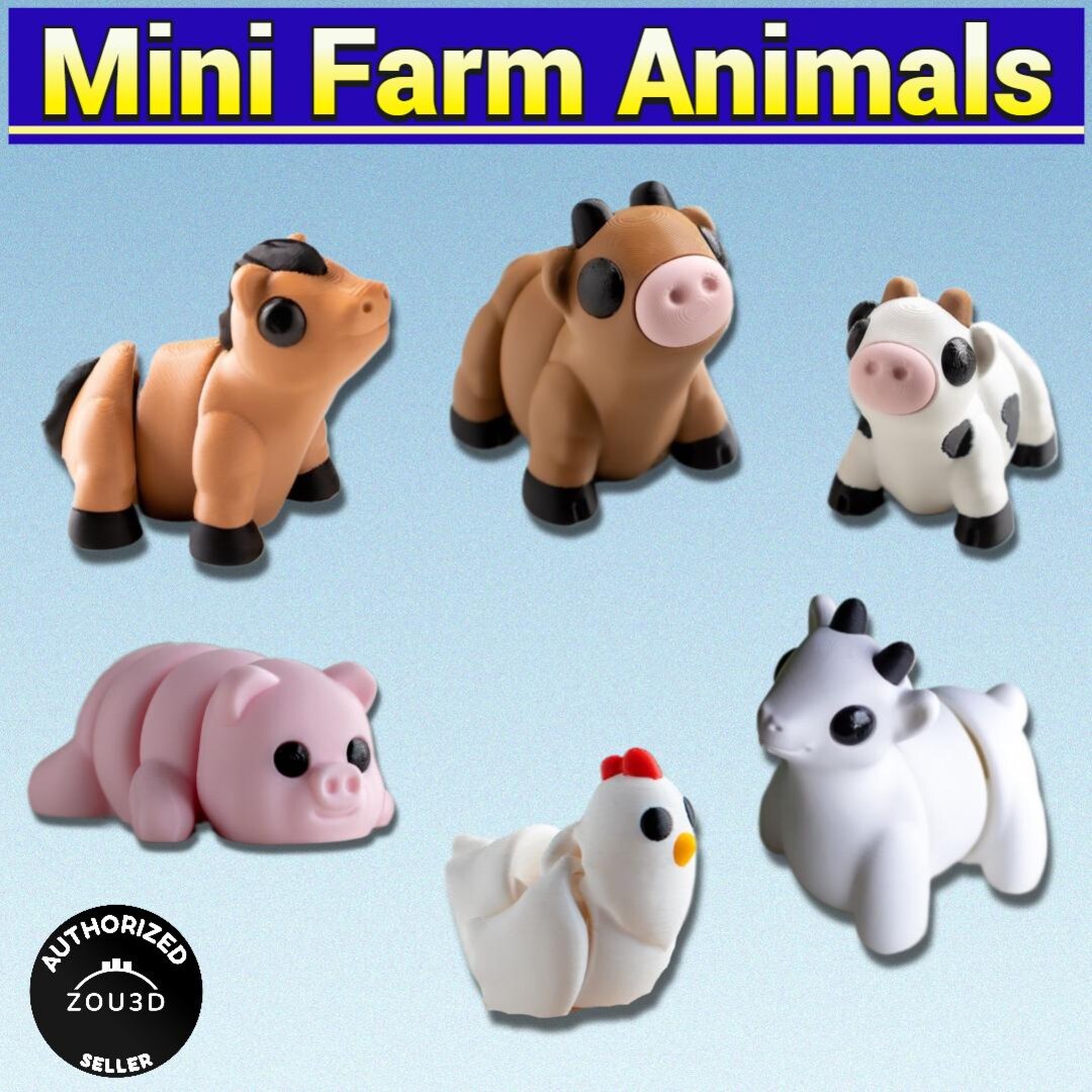 Mini Farm Animals Fidget Toy | Keychain | Earrings | Flexi Animal Stim ...