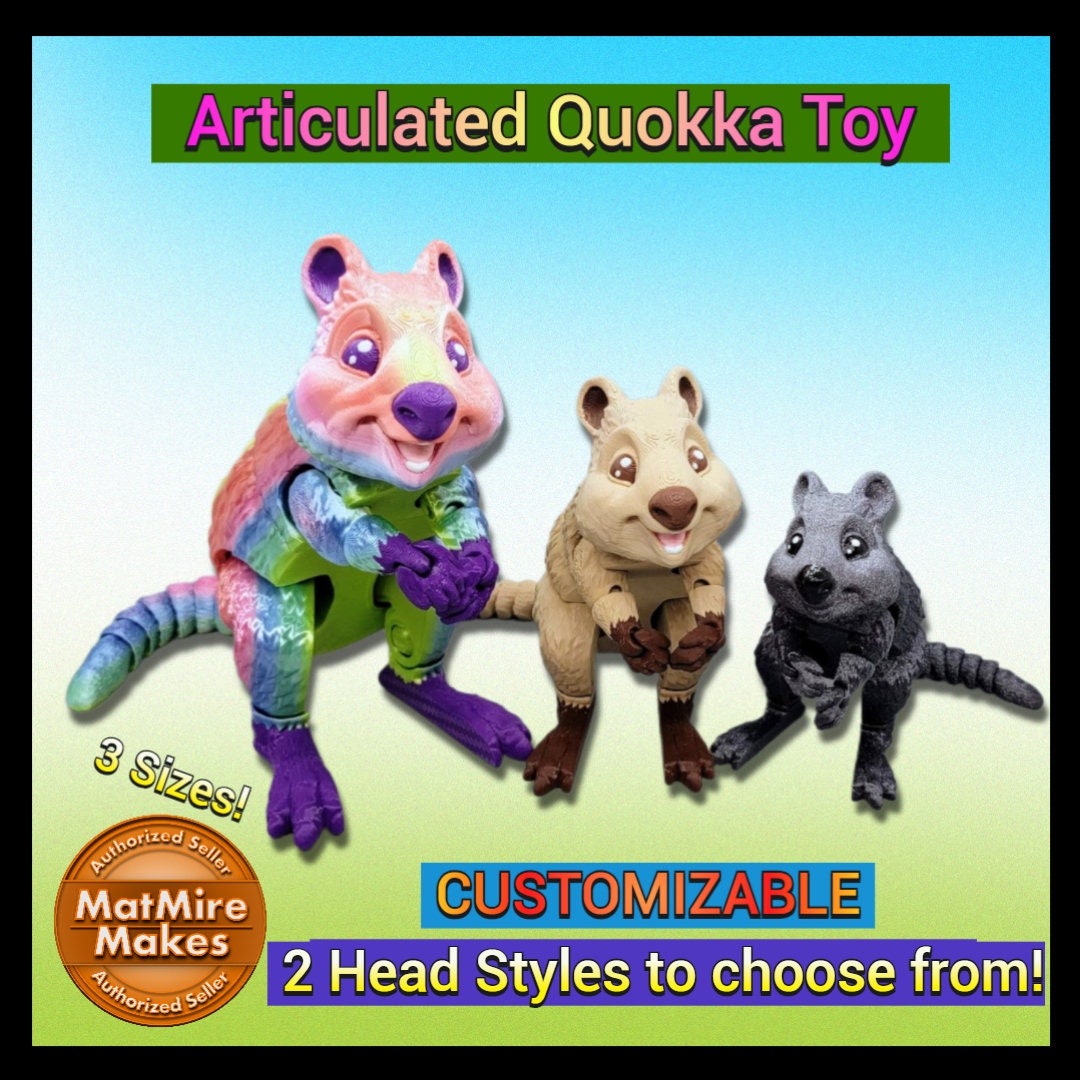 Articulated Quokka Toy, Wallaby, Fidget, Colorful, Flexi, Sensory ...