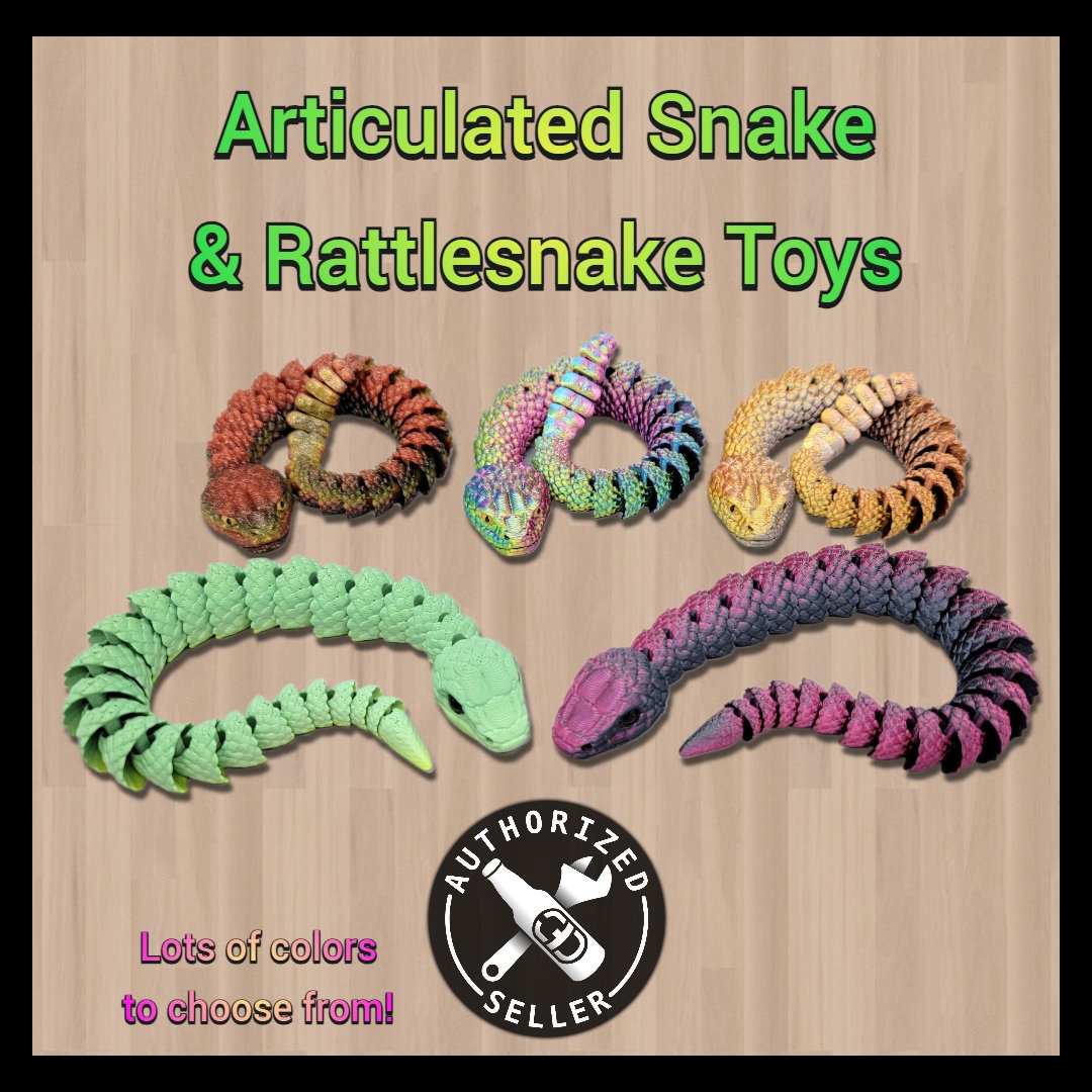 Articulated Snake & Rattlesnake Toys | Sensory | Custom | Fidget ...