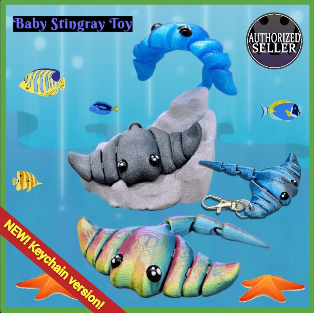 Baby Stingray Toy Flexi Fidget Sensory Ocean Creature Articulated - Etsy