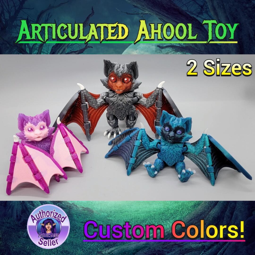 Custom Colors Ahool Monkey Bat Toy | Figure | Fidget | 3D Printed ...