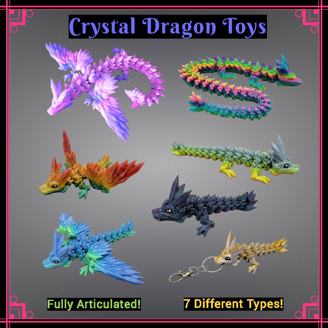 Crystal Dragon Articulating Desk Fidget Mythical Creature Toy - Etsy