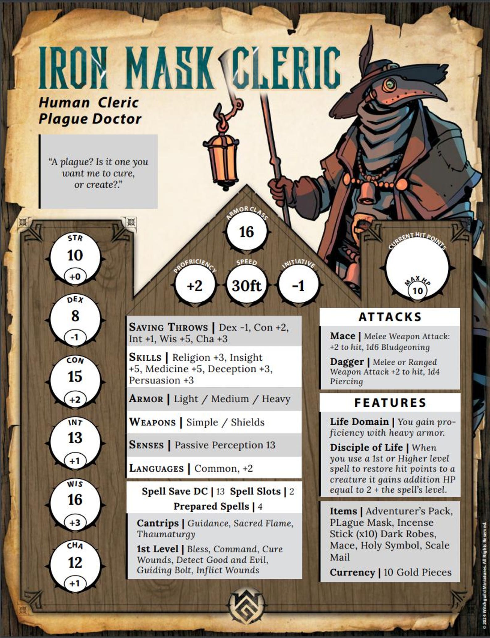 Iron Mask Cleric by the Witchguild | D&D | Pathfinder | Tabletop or ...
