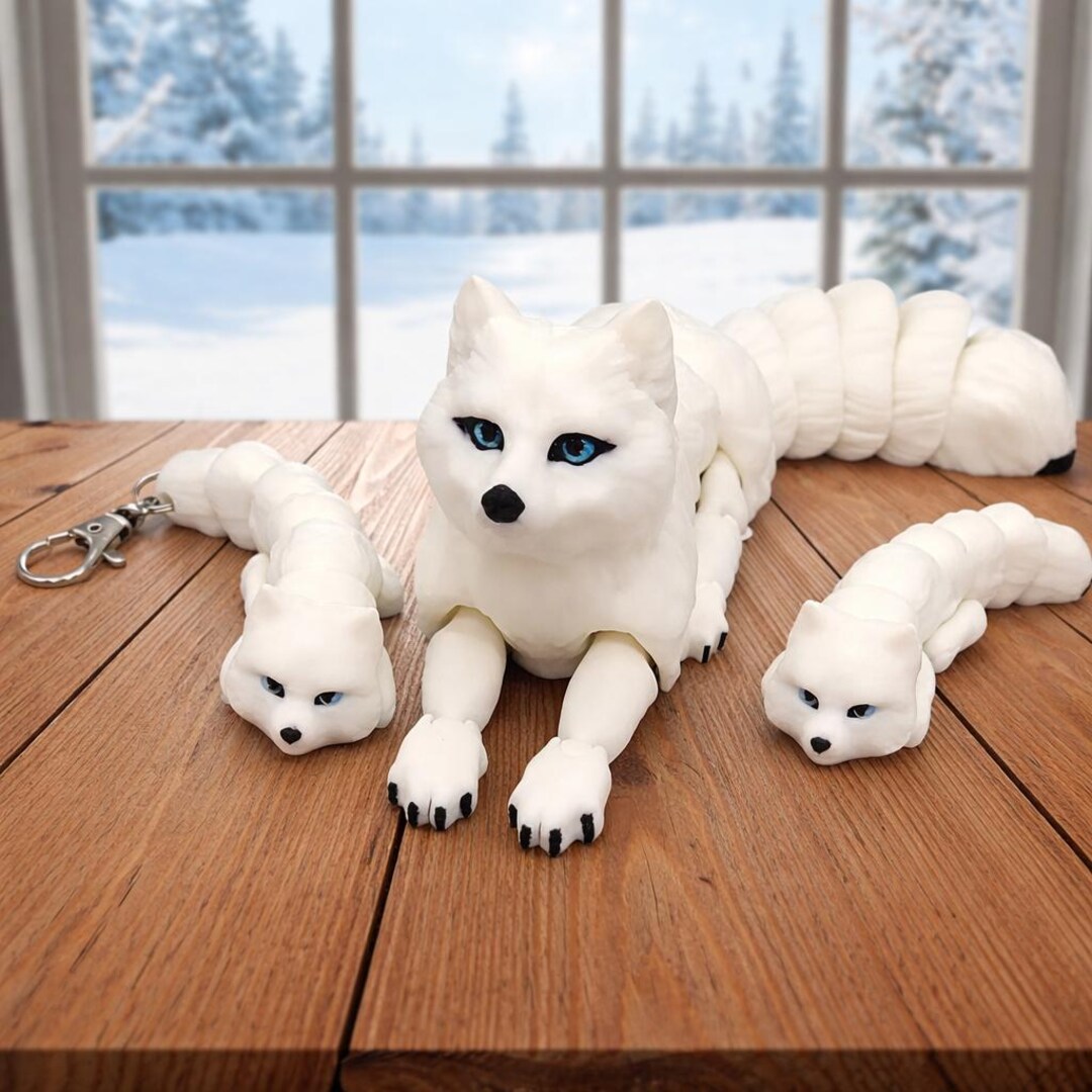 Flexi Arctic Fox Toy or Keychain | Sensory | Fidget - Etsy