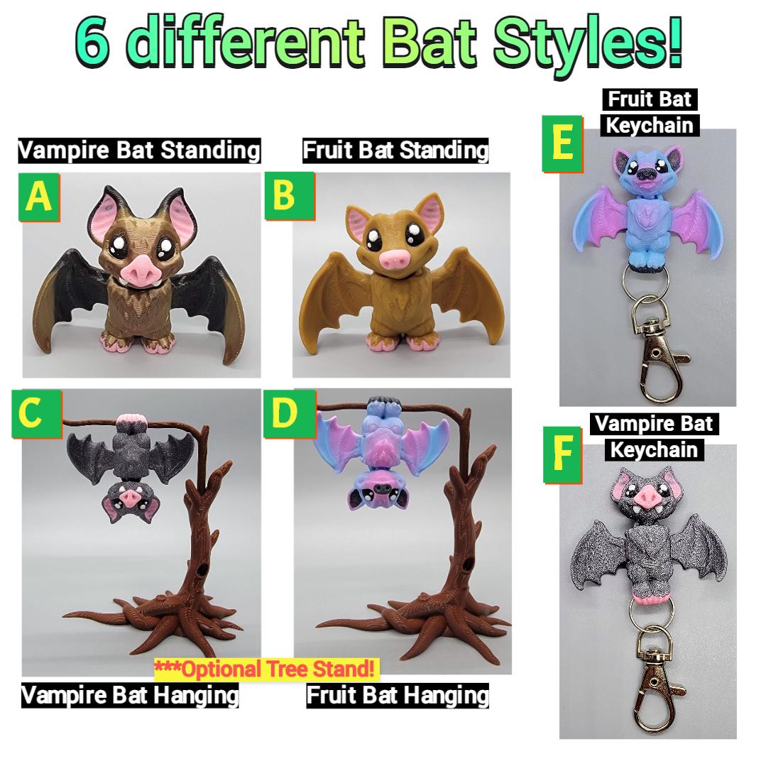 Articulated Mini Bat Toy or Keychain | 3D Printed | Custom | Sensory ...