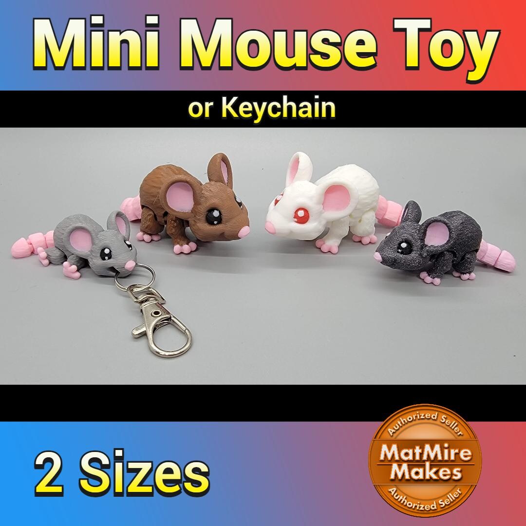 Mini Mouse Toy & Keychain | 3D Printed | Fidget | Flexi | Sensory - Etsy