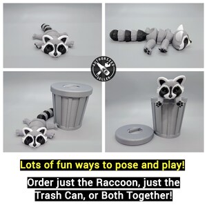 Articulated Raccoon Toy With Trash Can Fidget Sensory Flexi Play Set - Etsy